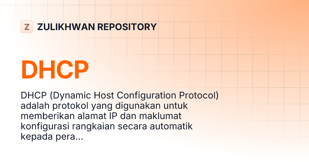 DHCP | ZULIKHWAN REPOSITORY